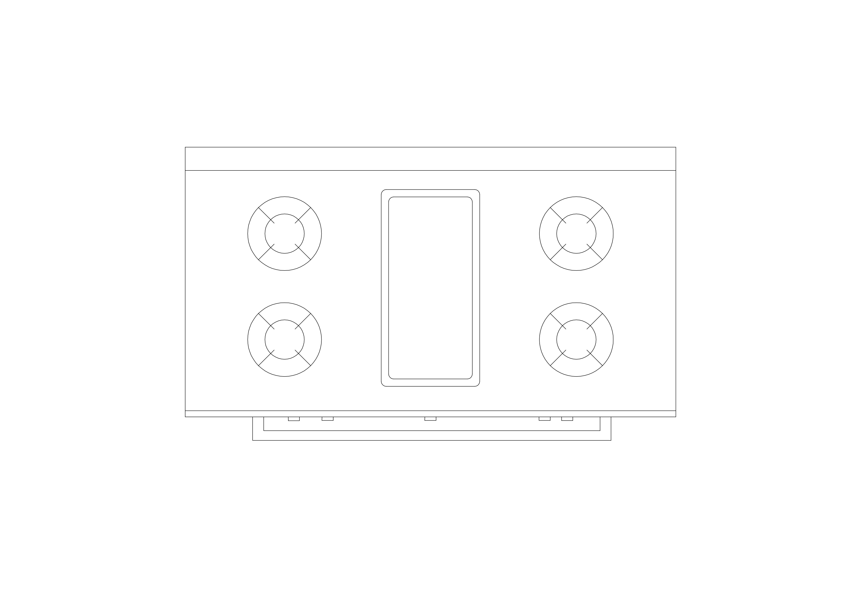 Free Oven Top View CAD Block – DWG, DXF, PDF Format - FreeCADS